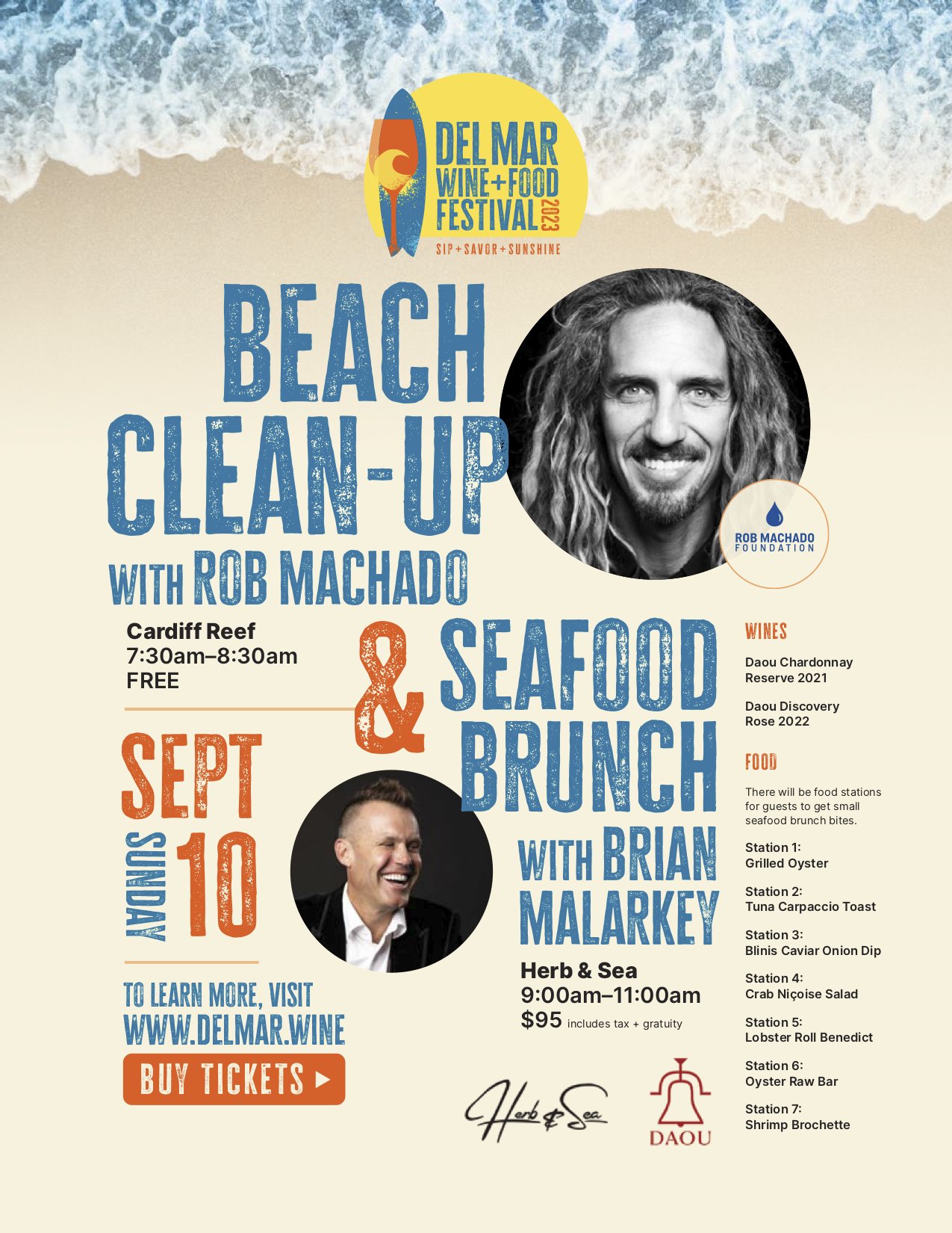 SEPTEMBER BEACH CLEANUP WITH DEL MAR WINE & FOOD FESTIVAL - Rob Machado ...